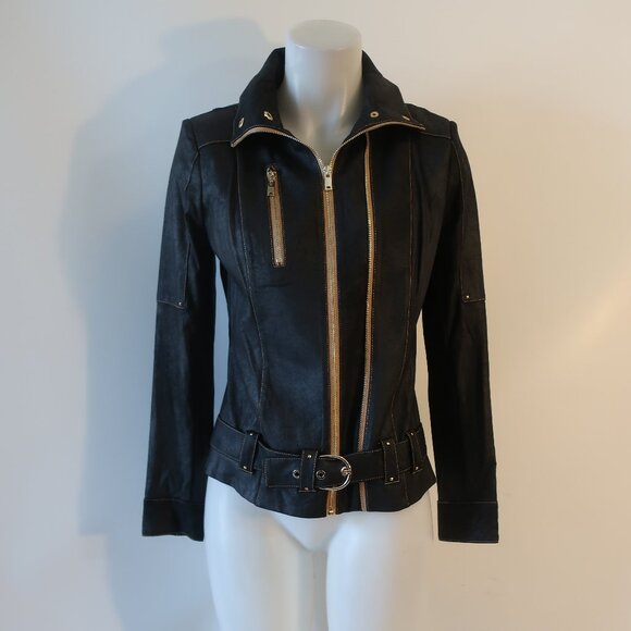 Insight | Jackets & Coats | Womens Insight Black Belted Faux Leather ...